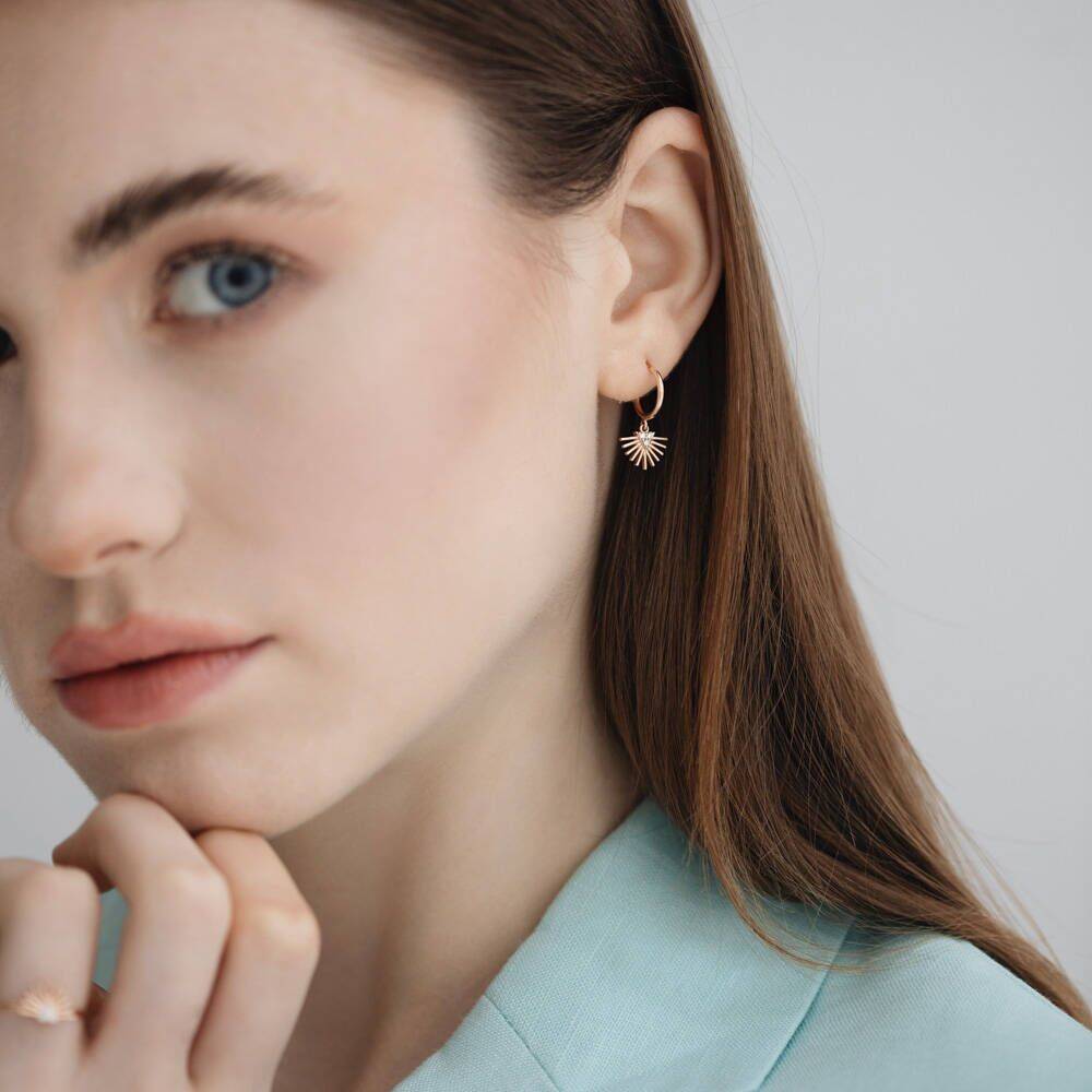 Adhafera 0.07 CT Diamond Rose Gold Earring