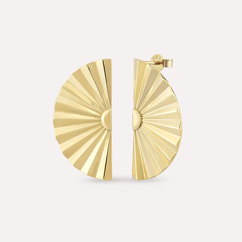 Helio Sarı Altın Küpe %Barkod% | Nev Jewellery